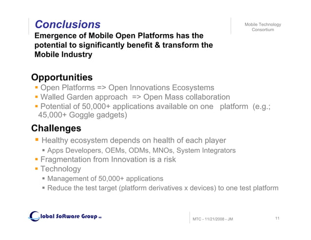 Mobile Open Software Platforms - Ecosystem Strategies & Challenges | PPT