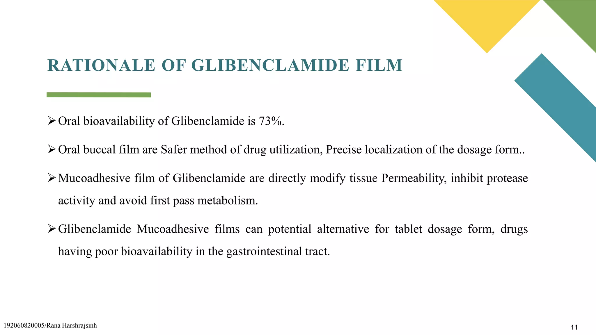 DEVELOPMENT AND EVALUATION OF MUCOADHESIVE BUCCAL FILM OF ANTIDIABETIC ...