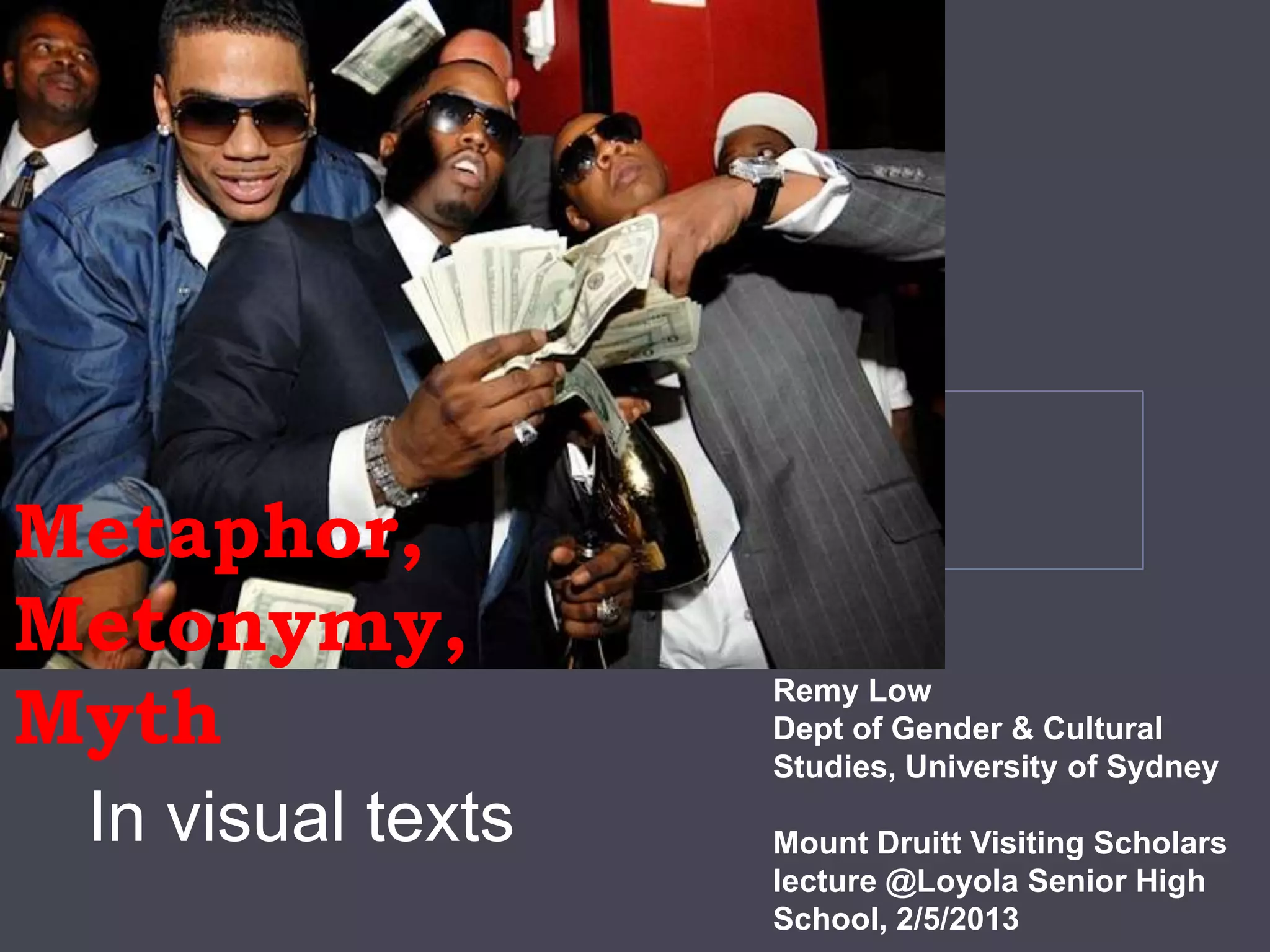 Metaphor, Metonymy and Myth in Visual Texts | PPT