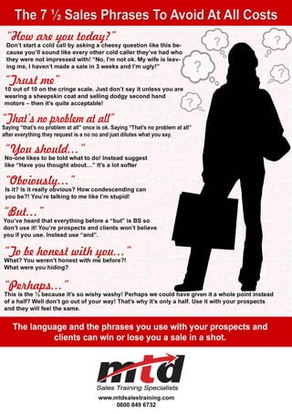 7 Sales Phrases To Avoid At All Costs | PDF