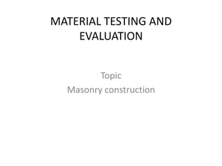 masonry construction | PPT