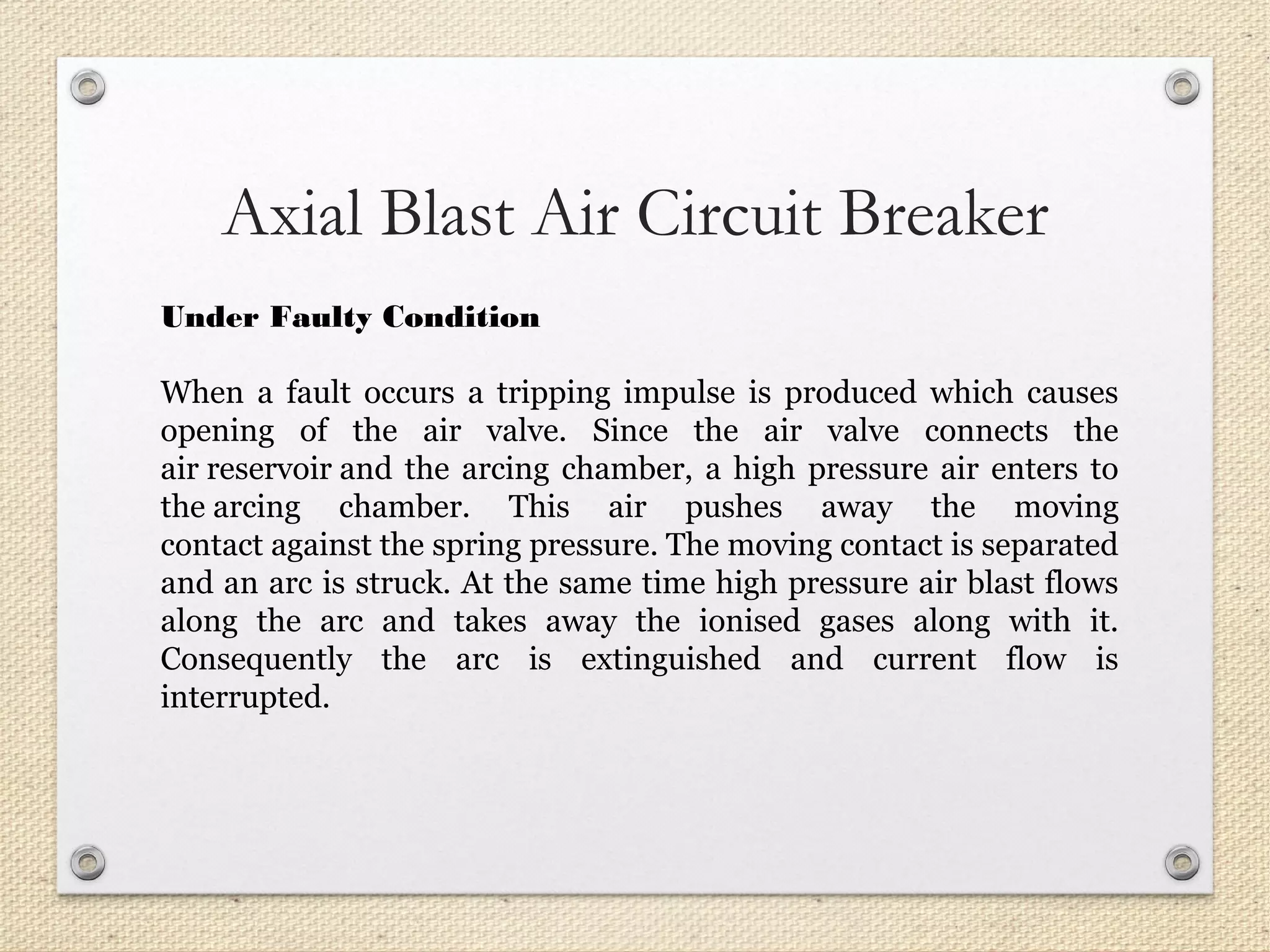 Air Blast & SF6 Circuit Breaker Design and Construction | PPT