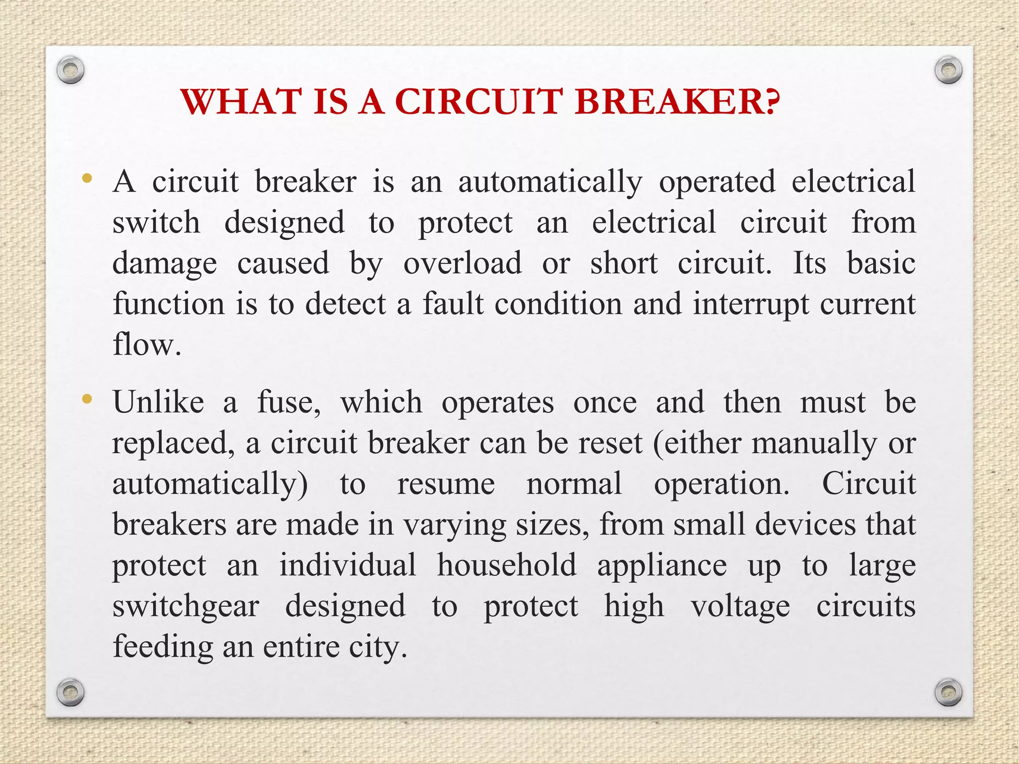 Air Blast & SF6 Circuit Breaker Design and Construction | PPT