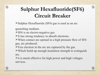Air Blast & SF6 Circuit Breaker Design and Construction | PPT