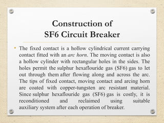 Air Blast & SF6 Circuit Breaker Design and Construction | PPT