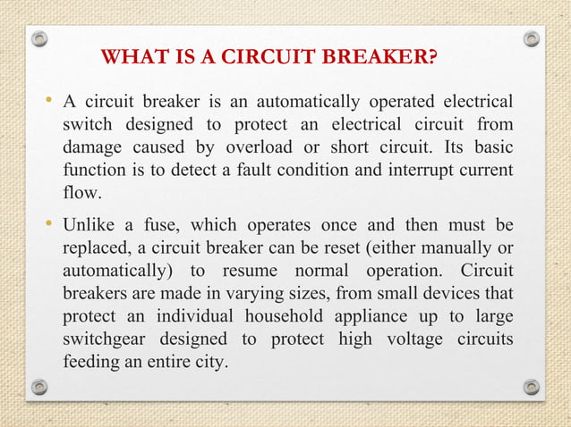 Air Blast & SF6 Circuit Breaker Design and Construction | PPT ...