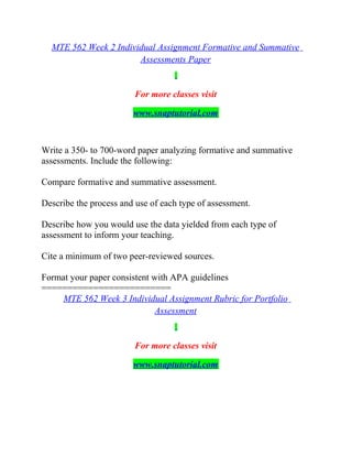 Mte 562 Massive Success / snaptutorial.com