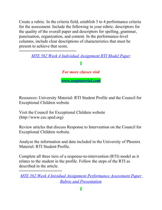 Mte 562 Massive Success / snaptutorial.com