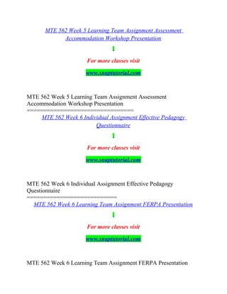 Mte 562 Massive Success / snaptutorial.com