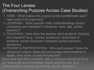Mathematics Teacher Educators Working to Assess the Use of Case-Based ...