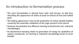 Introduction of fermentation and types of fermentation | PPTX