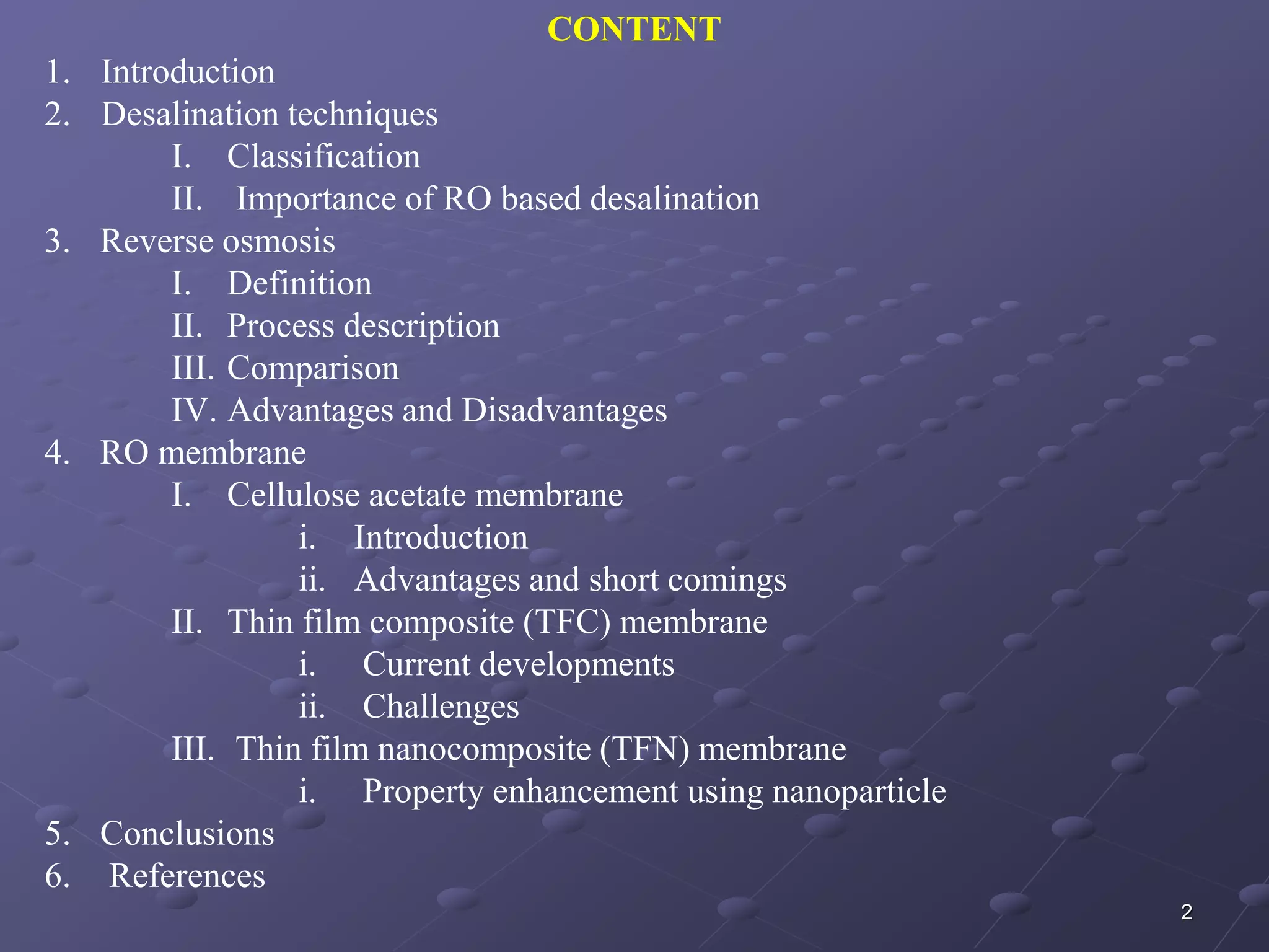 Reverse Osmosis Based Desalination | PPTX