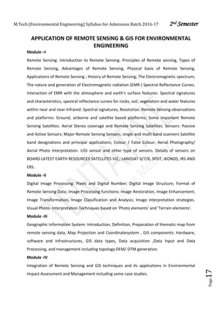 MTech(Env) 2nd Semester.pdf | Environmental Services Industry | Industries