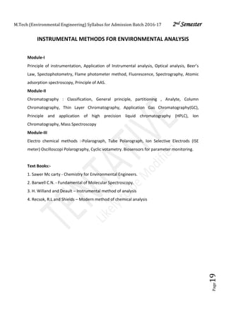MTech(Env) 2nd Semester.pdf | Environmental Services Industry | Industries