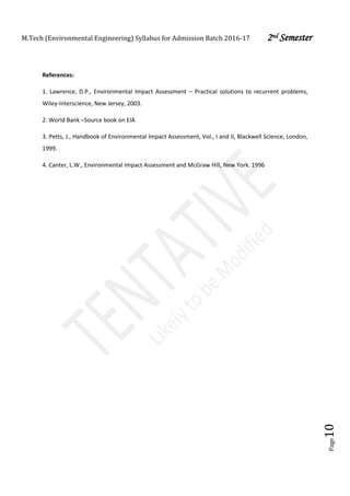 MTech(Env) 2nd Semester.pdf | Environmental Services Industry | Industries