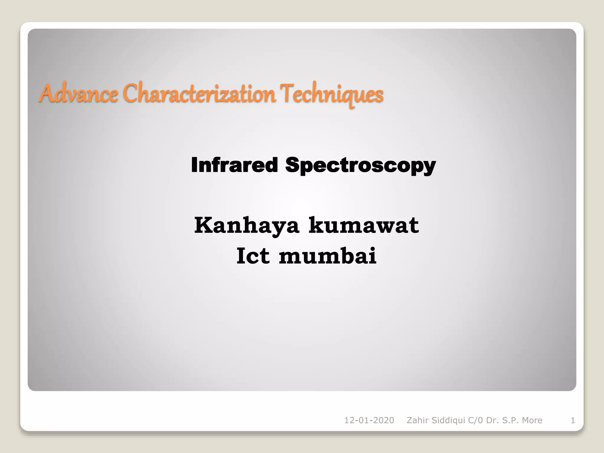 Infrared Spectroscopy | PPT