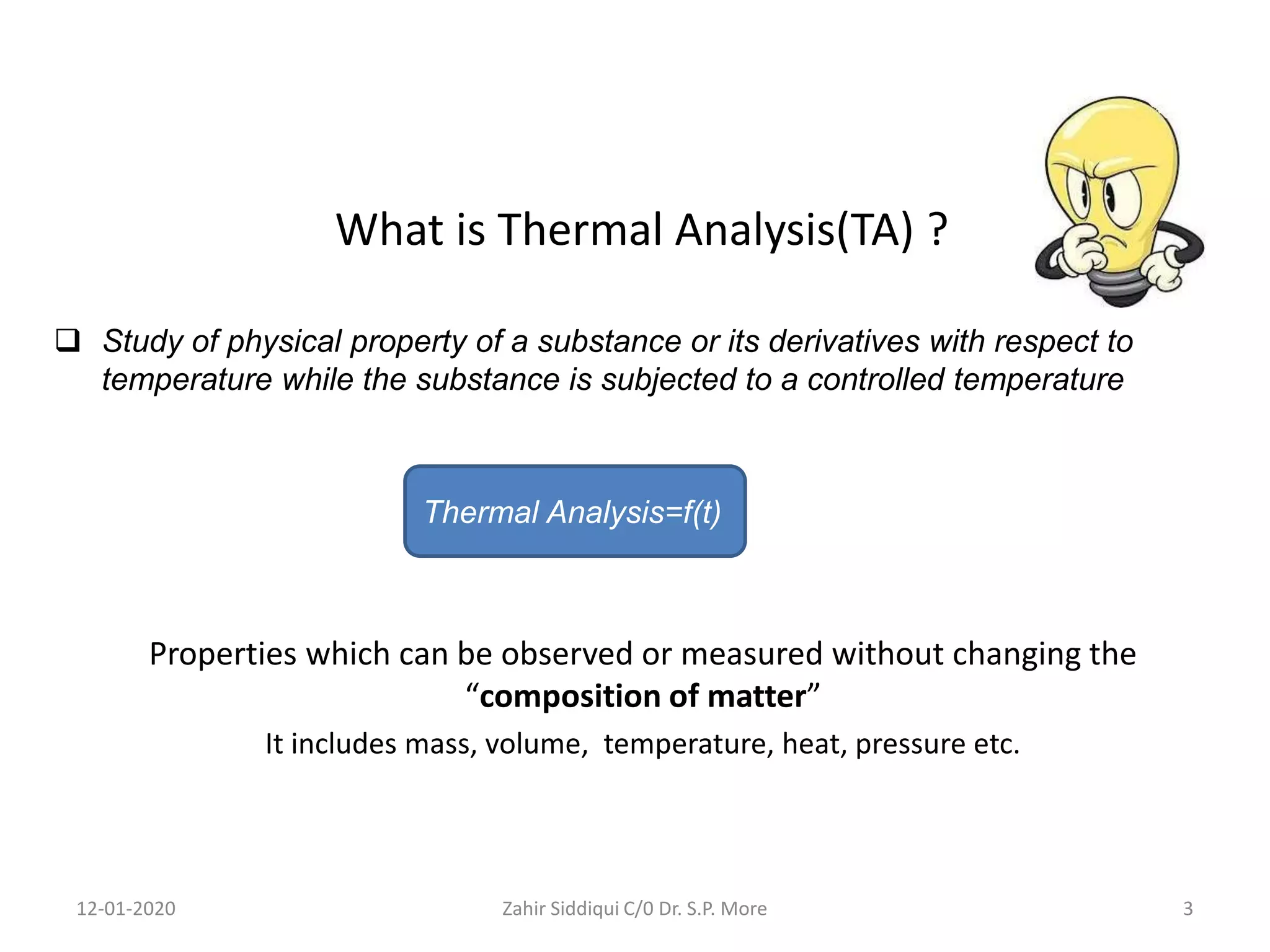 Thermal Analysis TA, TGA, DSC, DTA | PPTX