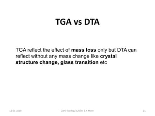 Thermal Analysis TA, TGA, DSC, DTA | PPTX