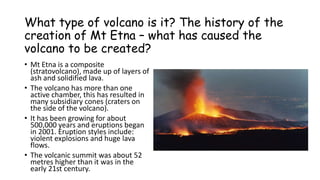 Mt etna - erutions and response | PPTX
