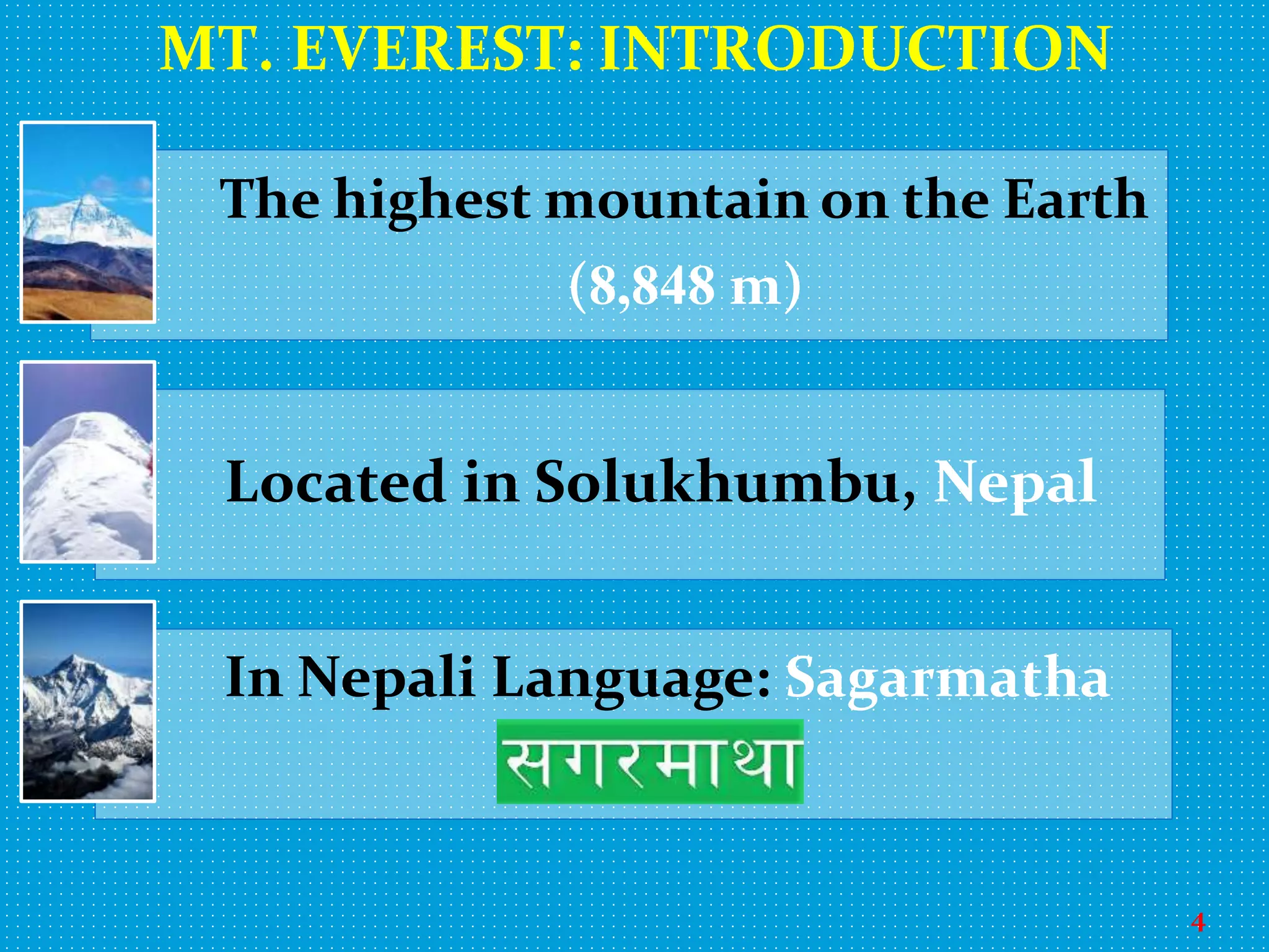 Mount Everest: Brief Introduction | PPTX