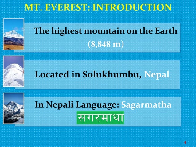 Mount Everest: Brief Introduction | PPTX