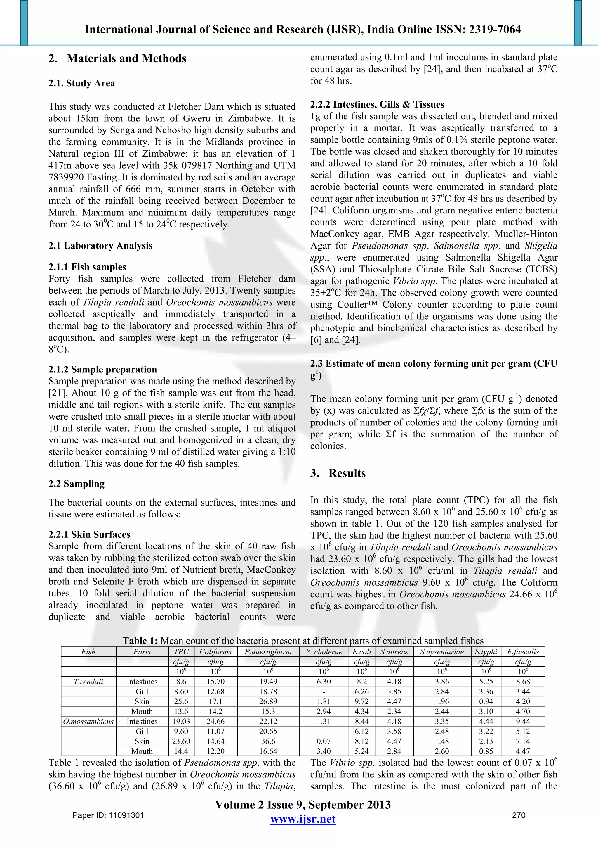 Isolation and Identification of Pathogenic Bacteria in Edible Fish: A ...