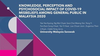 MTEX-UNIMAS -Yee.pdf | Infectious Diseases | Diseases and Conditions