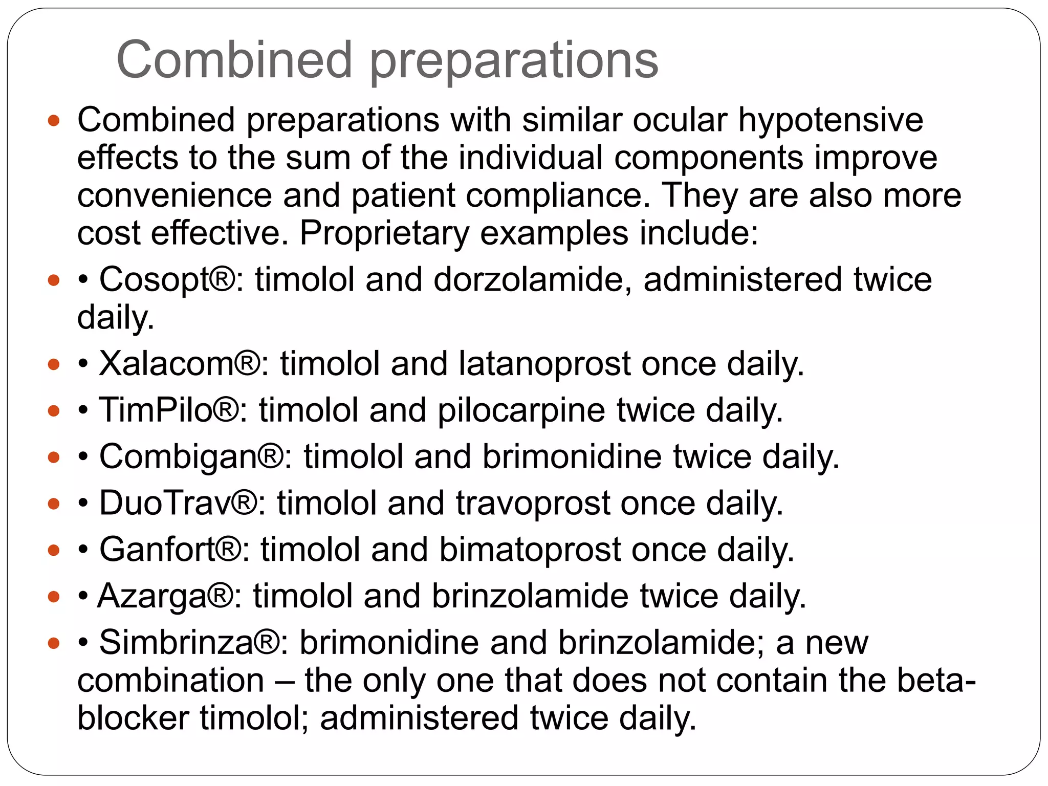 Medical Treatment for Glaucoma | PPTX