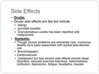 Medical Treatment for Glaucoma | PPTX