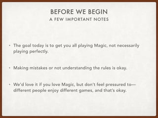 Magic 101 - How to play Guide for Beginners | PDF