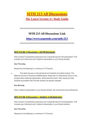 Mth 213 mth213 mth 213 discussions uopstudy.com