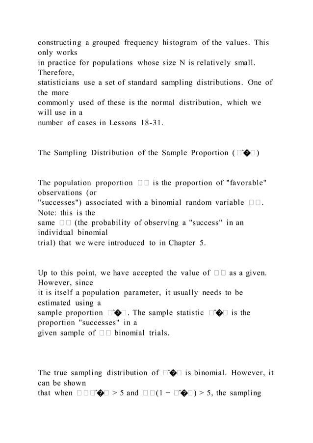 Mth 245 lesson 17 notes sampling distributions sam | DOCX