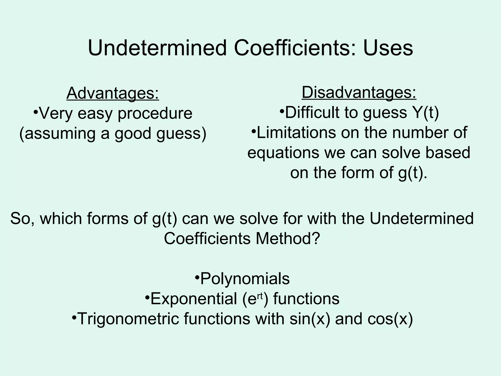 Differential Equations Lecture: Non-Homogeneous Linear Differential ...