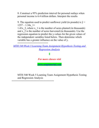 Mth 540 Massive Success / snaptutorial.com