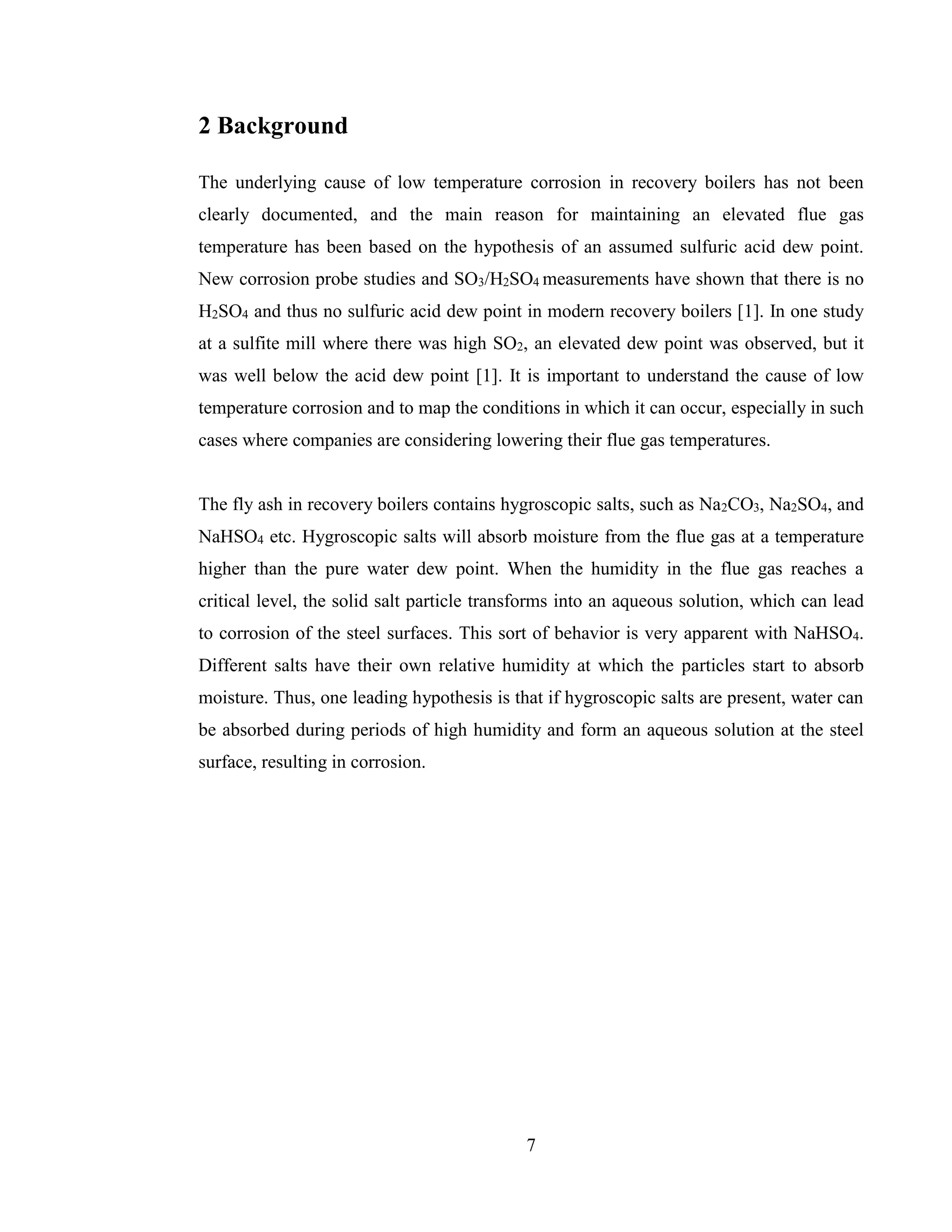 Low temperature corrosion in black liquor recovery boilers due to ...
