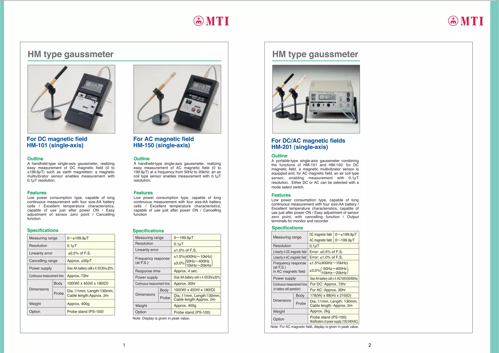 MTI Japan Magnetic Field Measurement Instruments | PPT
