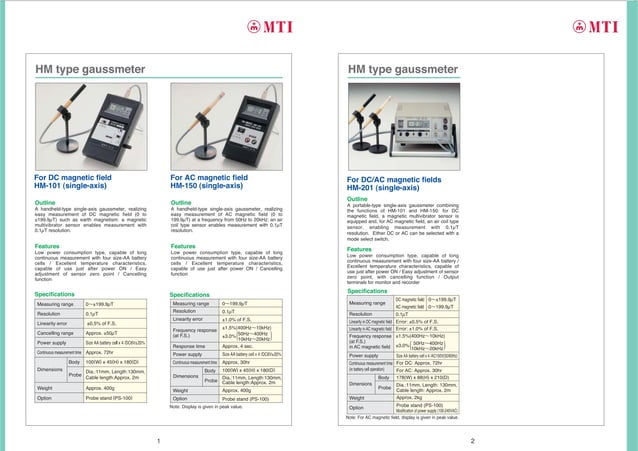 MTI Japan Magnetic Field Measurement Instruments | PPT