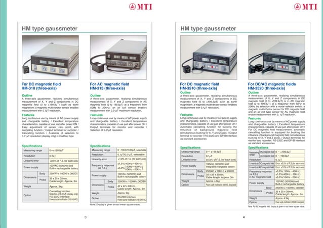 MTI Japan Magnetic Field Measurement Instruments | PDF