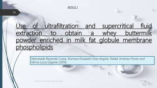 Membrane technology in prophylactic biologicals in milk | PPTX