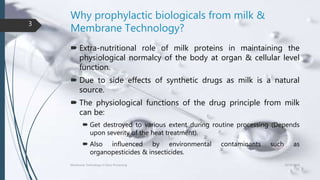Membrane technology in prophylactic biologicals in milk | PPTX