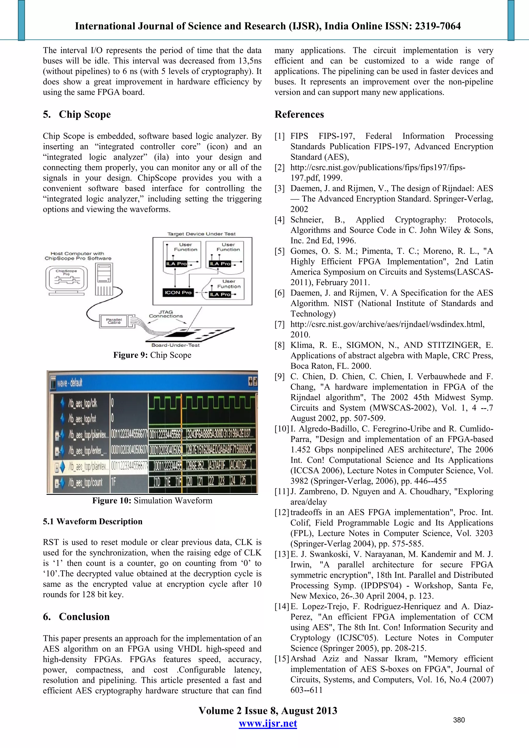 Implementation of Fast Pipelined AES Algorithm on Xilinx FPGA | PDF Implementation of Fast Pipelined AES Algorithm on Xilinx FPGA | PDF