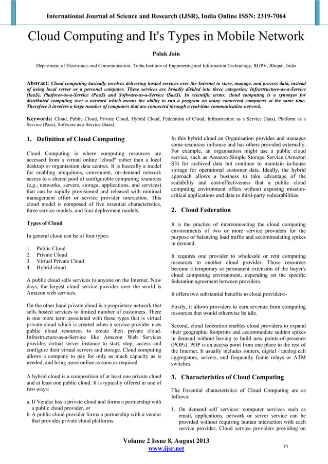 Cloud Computing and It's Types in Mobile Network | PDF | Cloud Computing | Internet