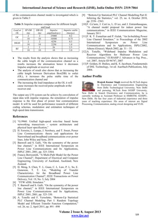 Transfer function and Impulse Response Simulation of Power Line Channel | PDF | Computer ...