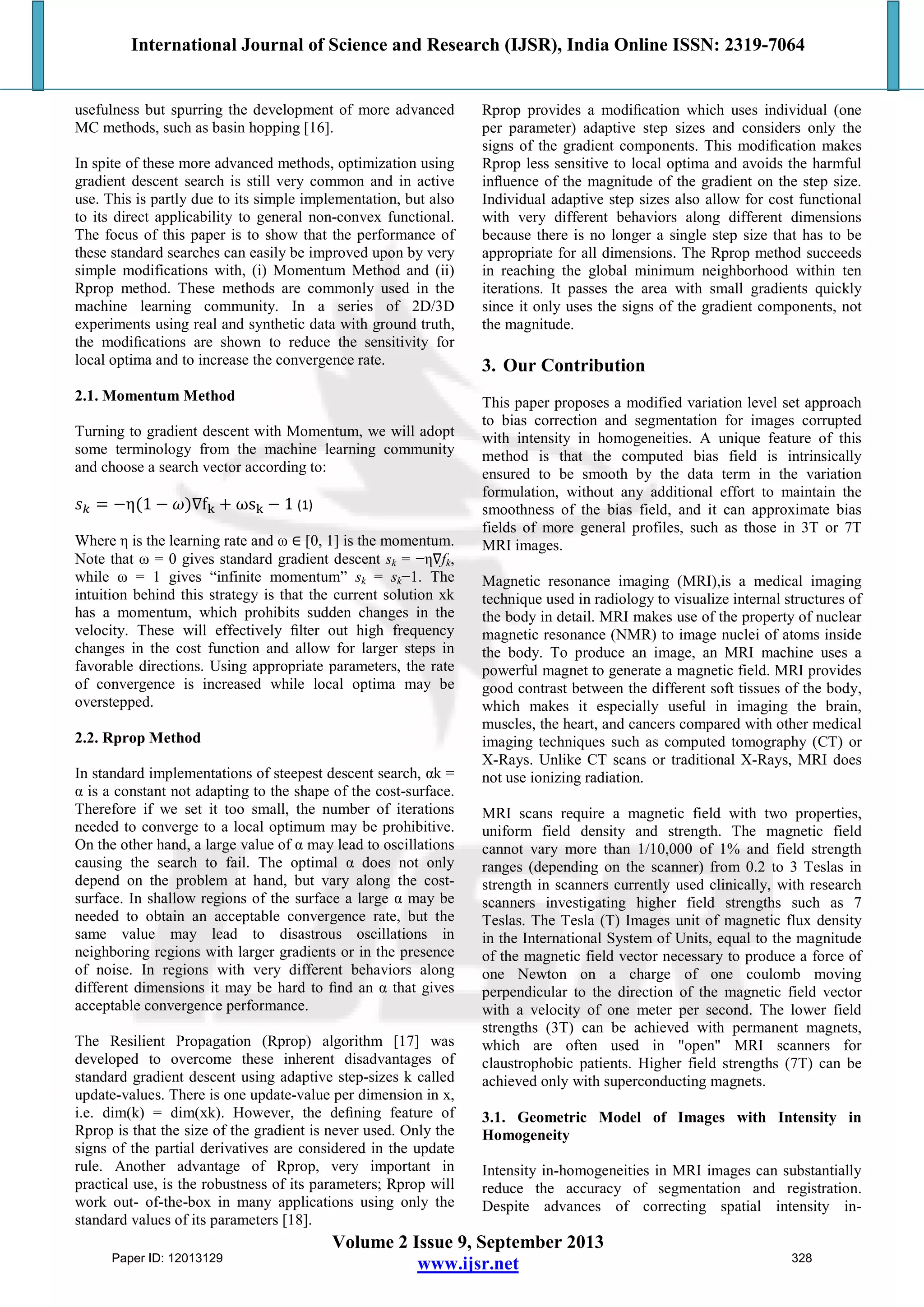 Modified Multiphase Level Set Image Segmentation Search For Energy Formulation With Bias