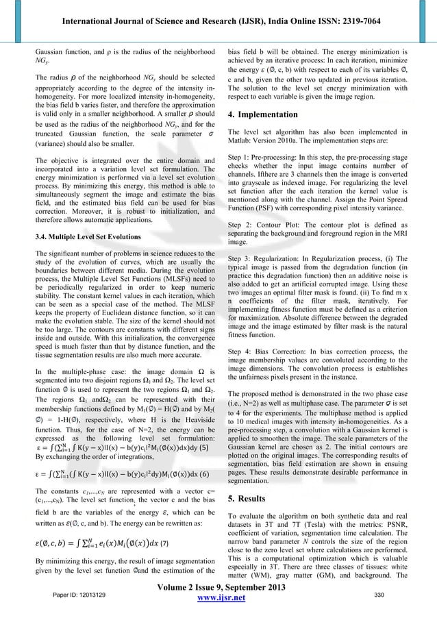 Modified Multiphase Level Set Image Segmentation Search for Energy Formulation with Bias ...