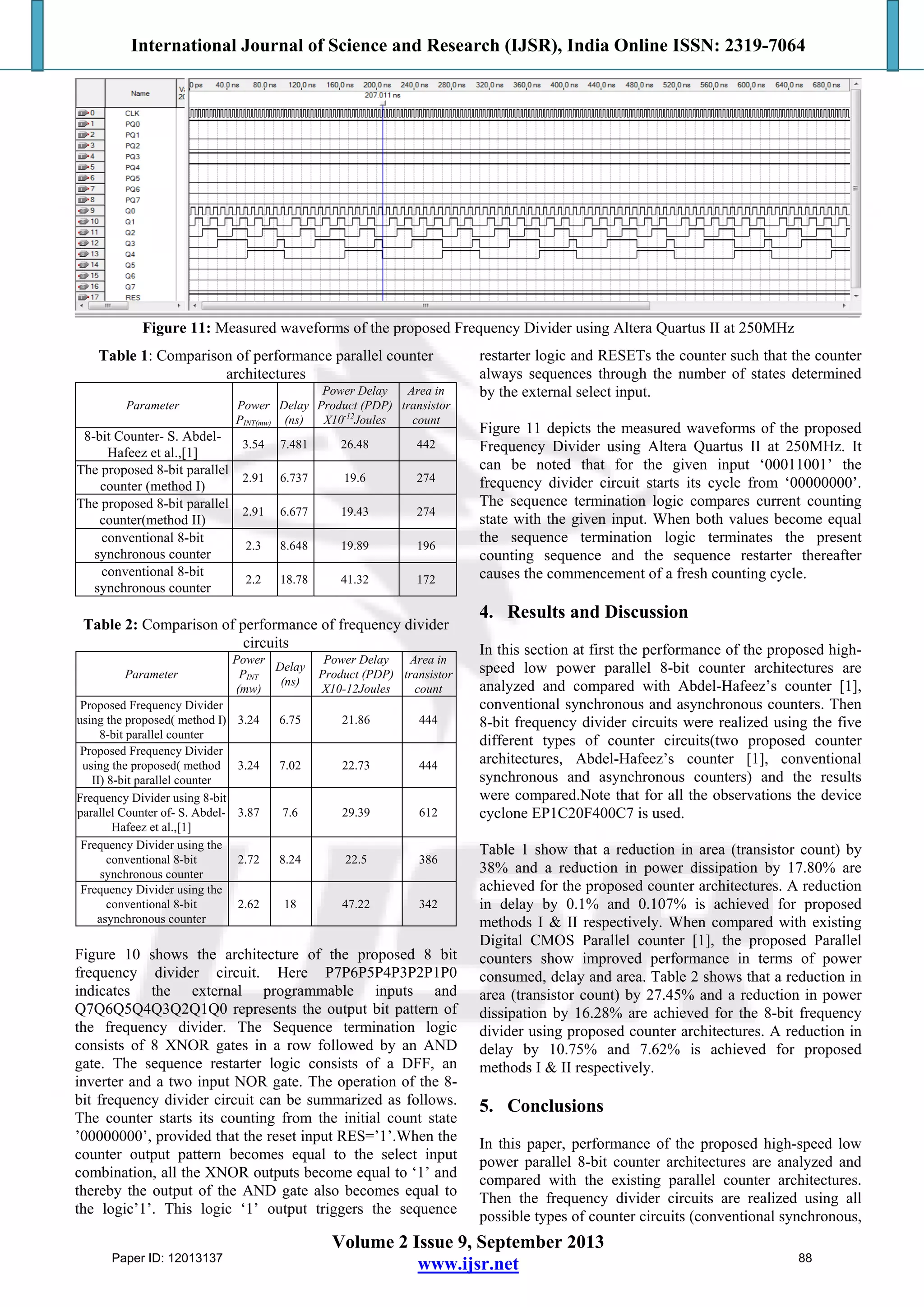 High Speed 8-bit Counters using State Excitation Logic and their ...