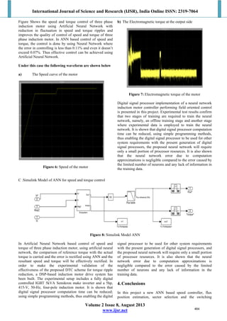 Artificial Neural Network Based Speed and Torque Control of Three Phase Induction Motor | PDF