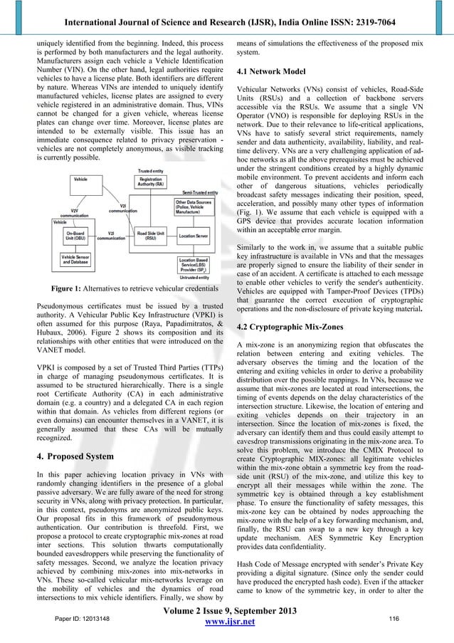 Security In Vehicular Ad Hoc Networks Through Mix Zones Based Privacy Pdf