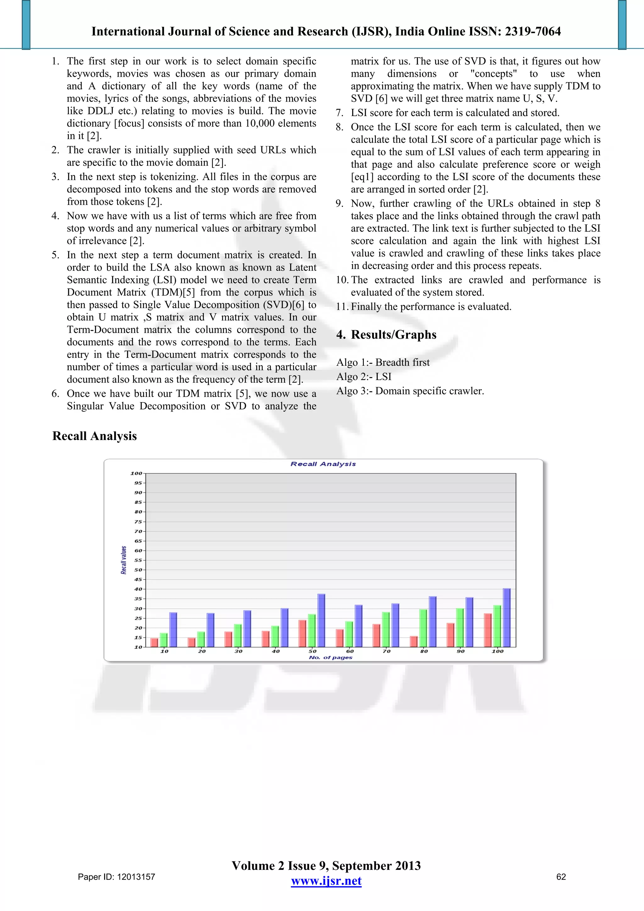 Focused Crawling System based on Improved LSI | PDF