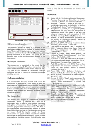 Design of a Computerized Inventory Management System for Supermarkets | PDF